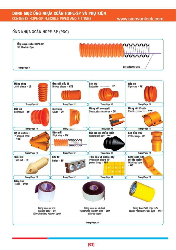 Catalogue ống xoắn HDPE-SP Sino Vanlock 7-2024